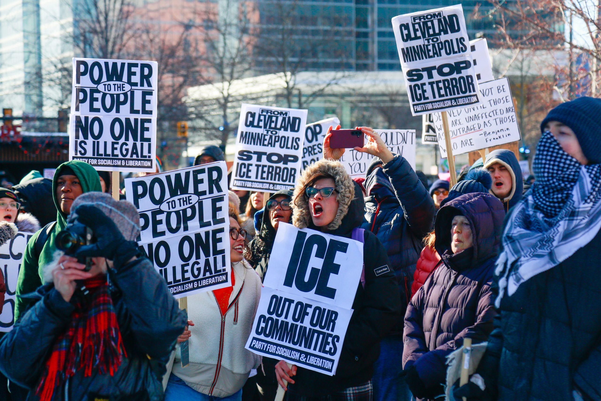 Hundreds of Clevelanders Protest ICE at Public Square on National ...